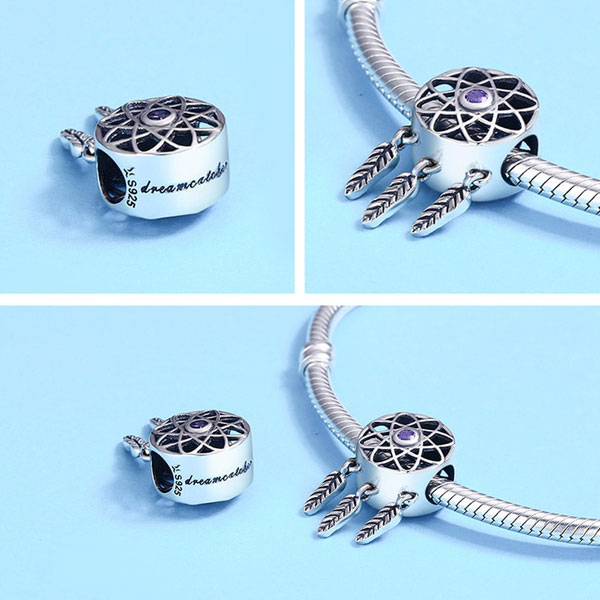 Dream Catcher Charm - Sterling Silver - Silver Wholesalers