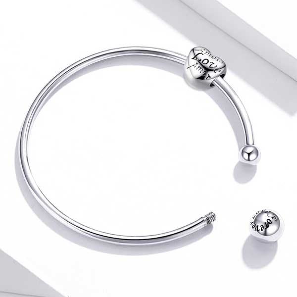 Ball End Cuff Bangle - Sterling Silver - Silver Wholesalers